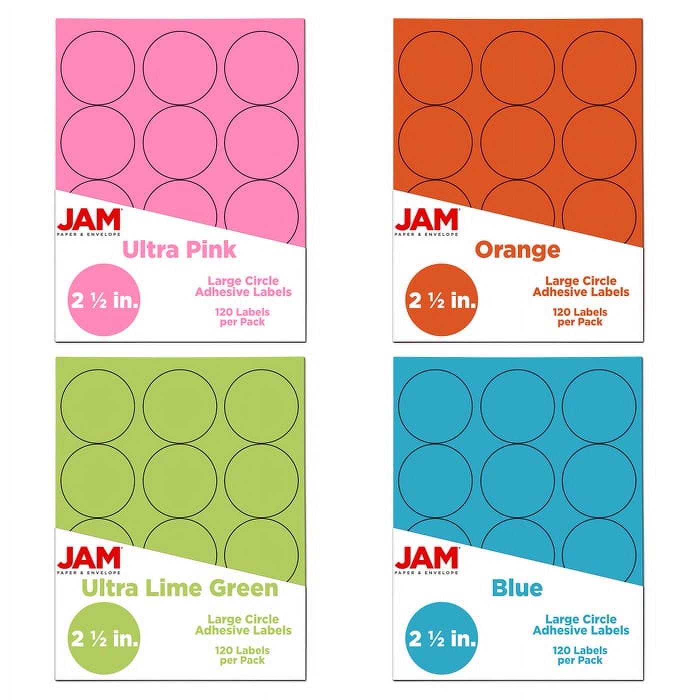 JAM Paper Circle Label Sticker Seals, 2 1/2 inch, Assorted Fashion ...