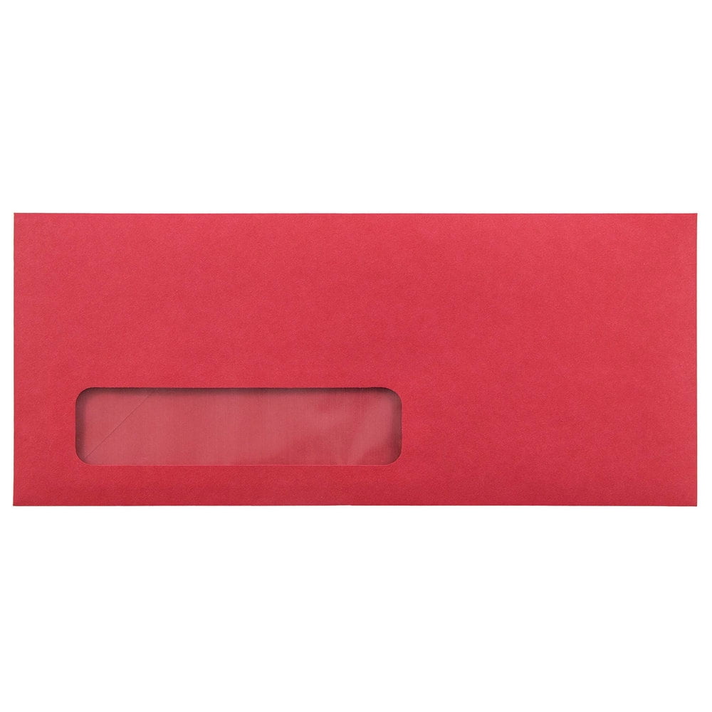 JAM Paper No. 10 Window Envelopes, 4 1/8 x 9 1/2, Red, 500/Box ...