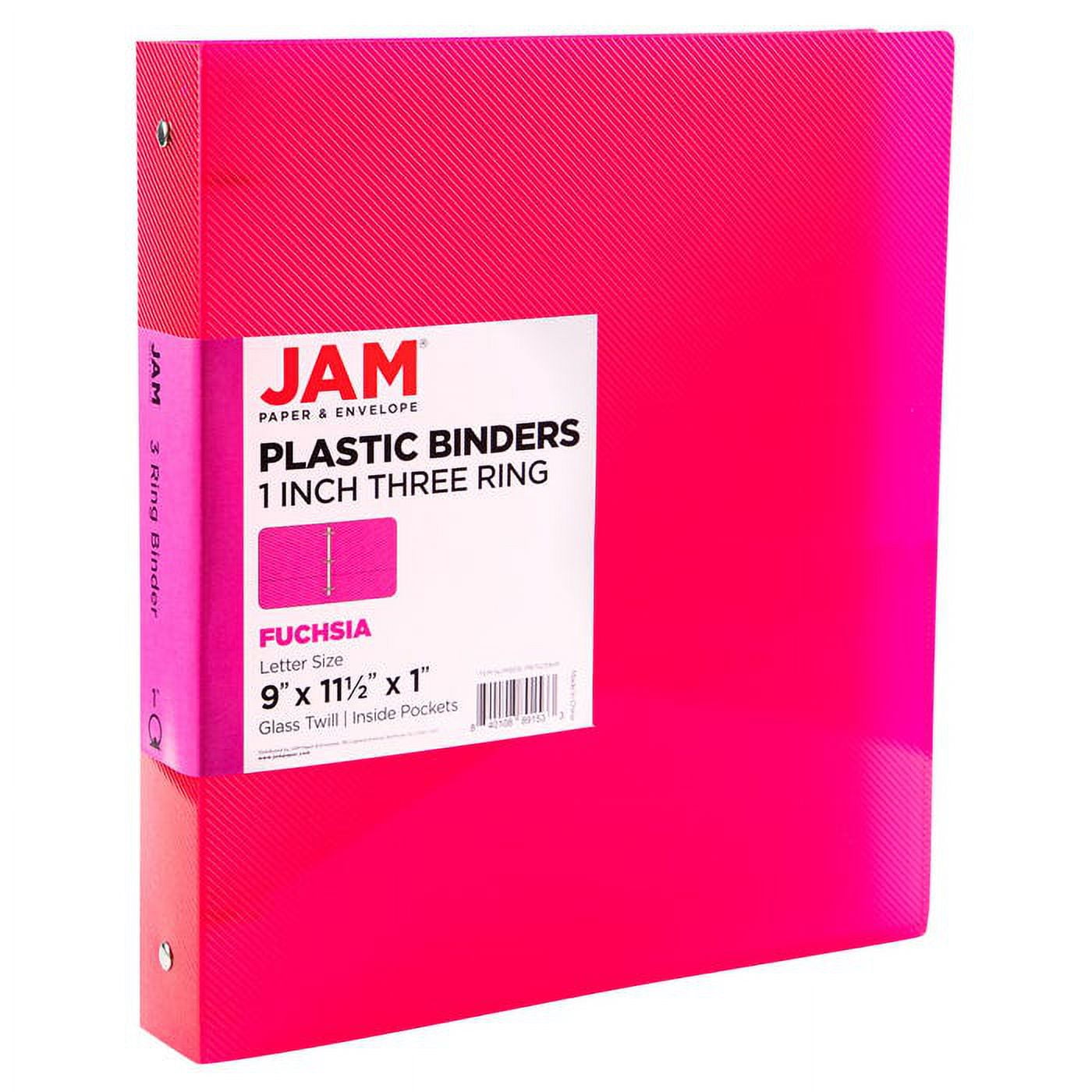 JAM Paper & Envelope Plastic Binder, 1 inch, Hot Pink, 11.5 x 10.25, 1 ...