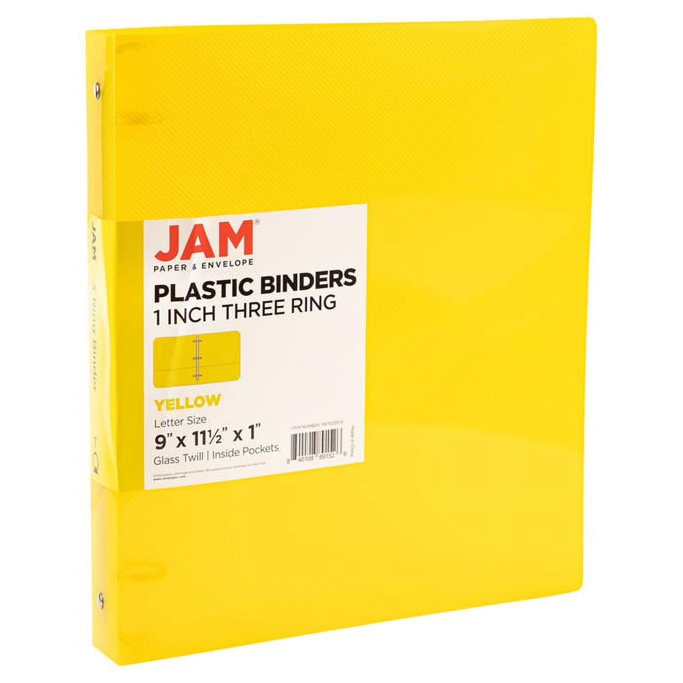 JAM Paper & Envelope Plastic Binder, 1 inch, Yellow, 11.5 x 10.25, 1 ...