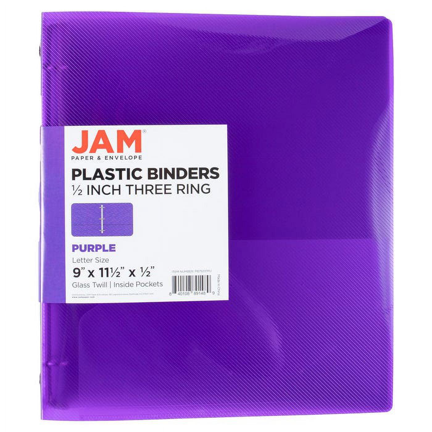 JAM Paper Plastic Binder, 11.5 x 10.25 x 1/2 in, Purple, 1 Pack ...