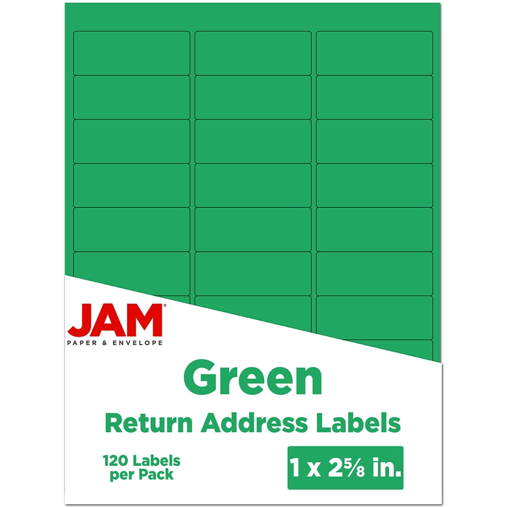 JAM Paper Envelope Return Address Labels 1 X 2 5 8 Green 120 Per jam-paper-envelope-return-address-labels-1-x-2-5-8-green-120-per