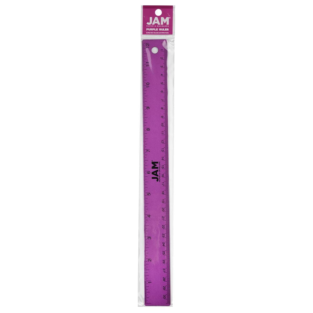 JAM Paper Stainless Steel Ruler, 12 inches, Metal Ruler with Non-Skid ...