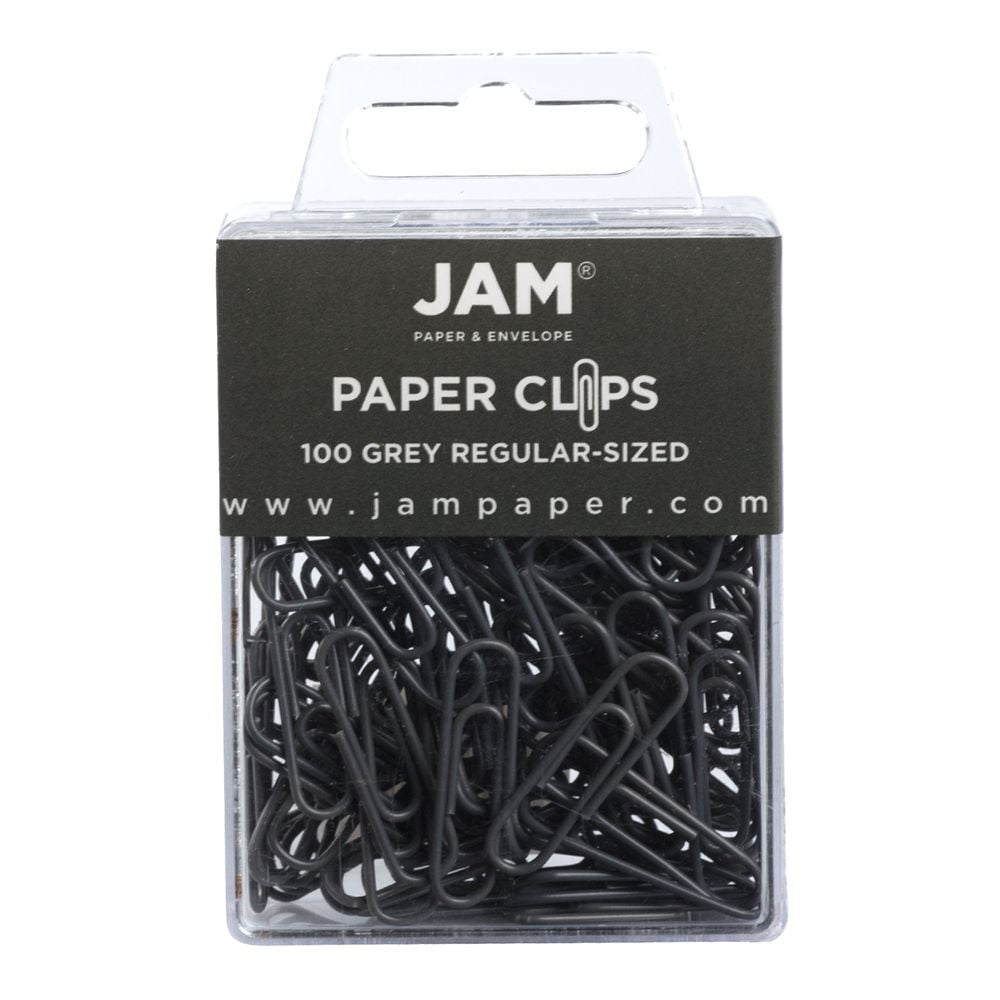 JAM Paper & Envelope Standard Paper Clips, Gray, 100/Pack, Small 1 in ...