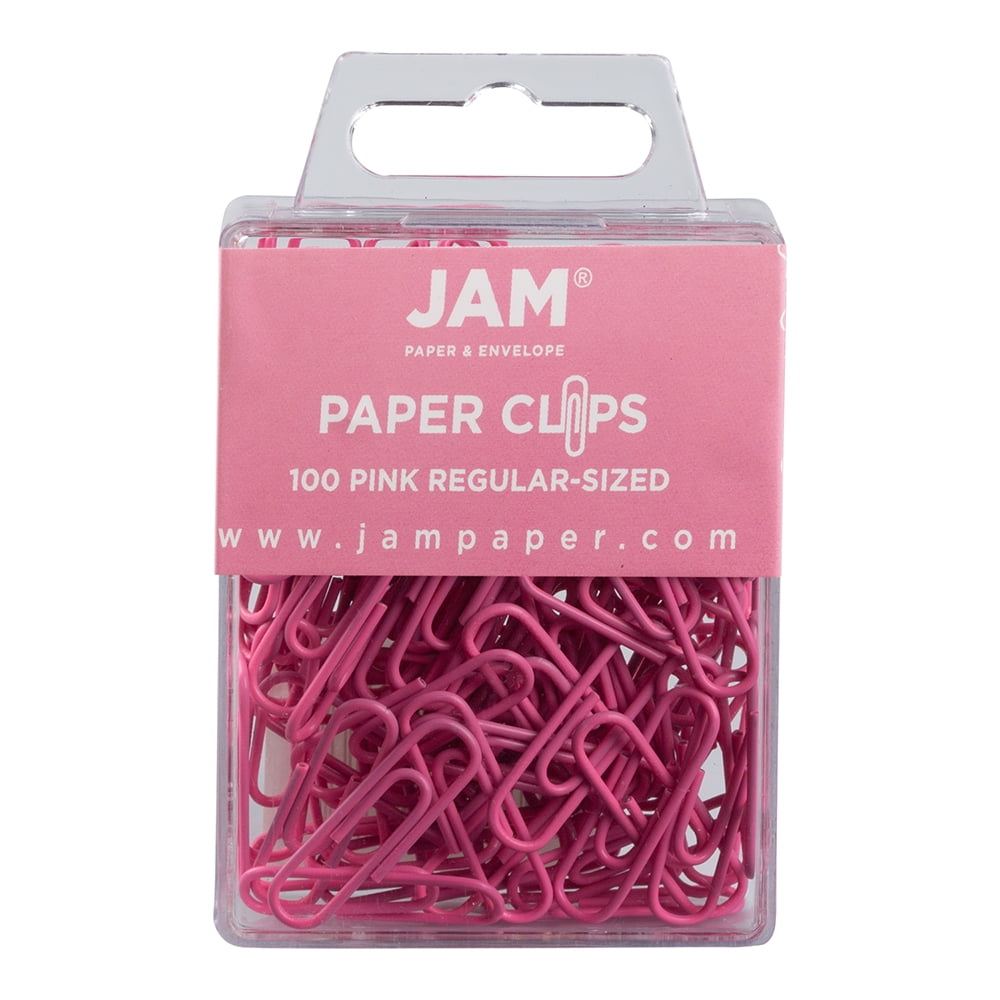 JAM Paper Standard Paper Clips, Pink, 100/Pack, Small 1 Inch - Walmart.com