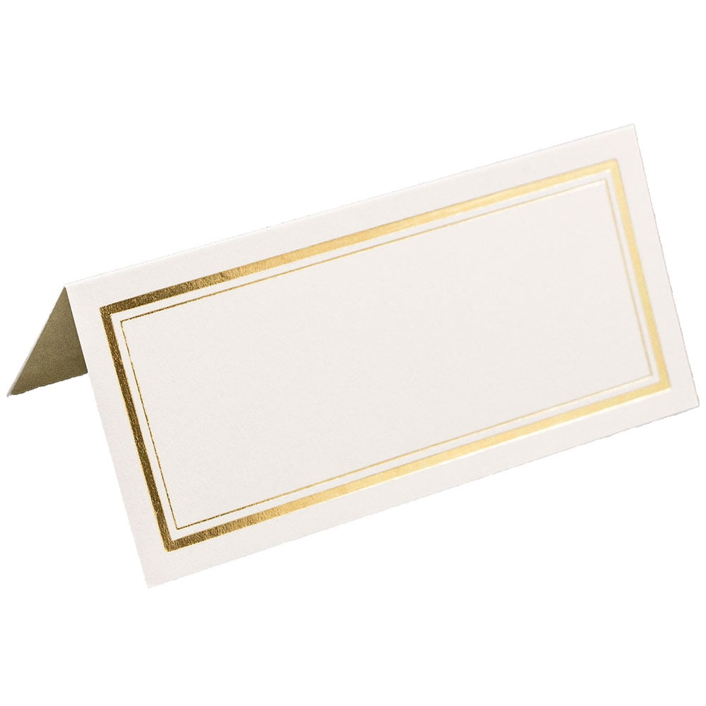 JAM Paper Foldover Place Cards, 2x4.25, 100/Pack, Ivory with Gold ...
