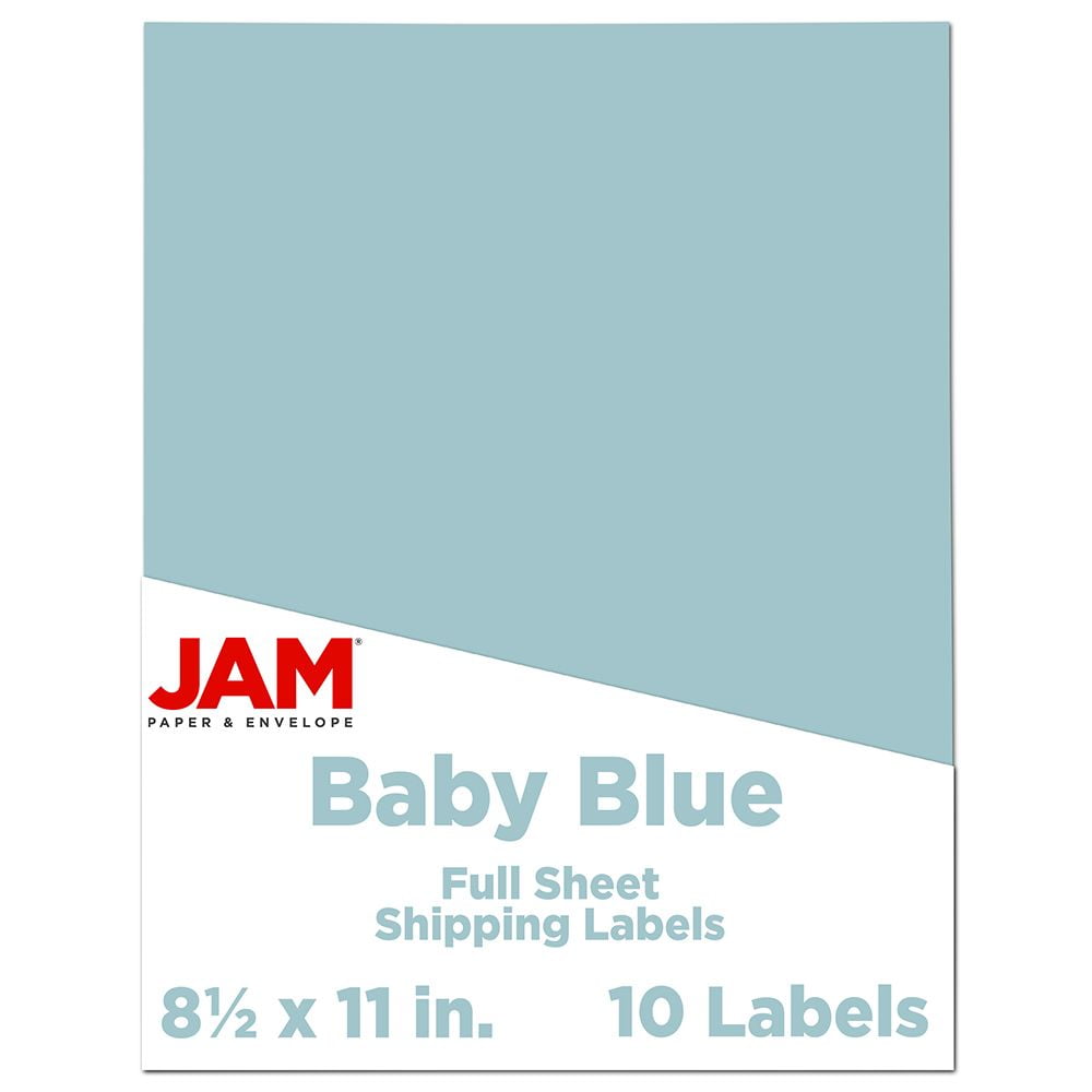 JAM Paper Full Page Labels, 8.5 x 11, Baby Blue, 10/Pack - Walmart.com