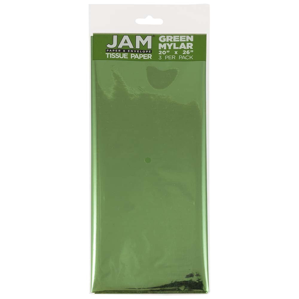 JAM Paper Gift Tissue Paper, Green Mylar, 3 Sheets/Pack - Walmart.com