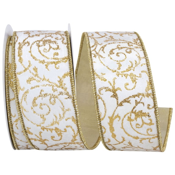 JAM Paper Glitter Filigree Deluxe Velvet Metallic Backed Wired Edge ...