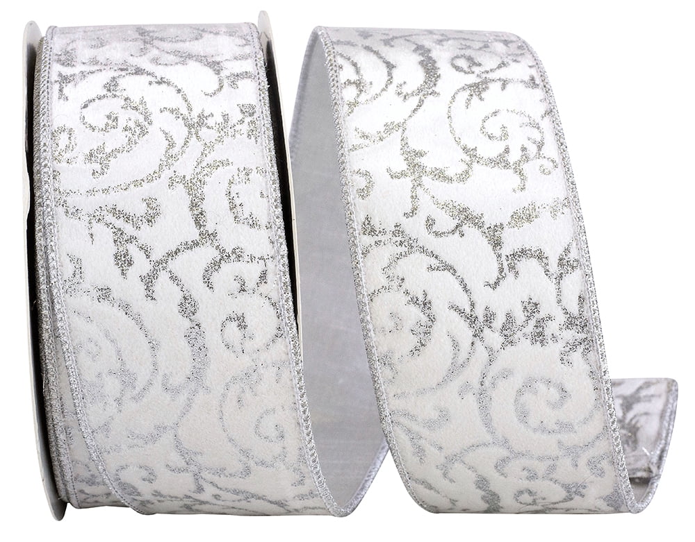 JAM Paper Glitter Filigree Deluxe Velvet Metallic Backed Wired Edge ...