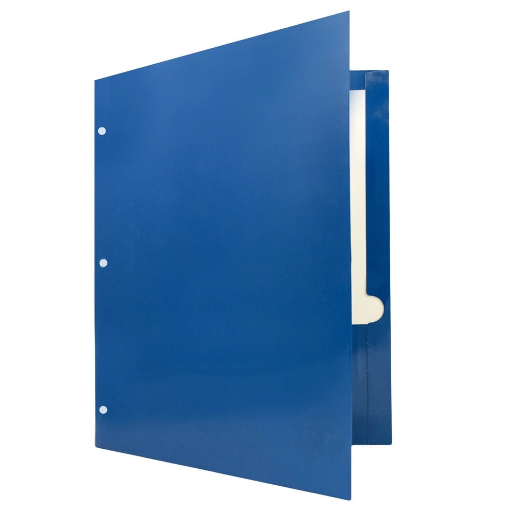 JAM Paper Glossy 3 Hole Punch Folders, Blue, 6 per Pack - Walmart.com