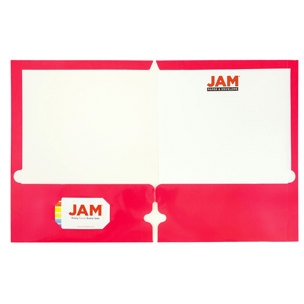 JAM Paper Glossy 3 Hole Punch Folders, Fuchsia Pink, 25 per Pack ...