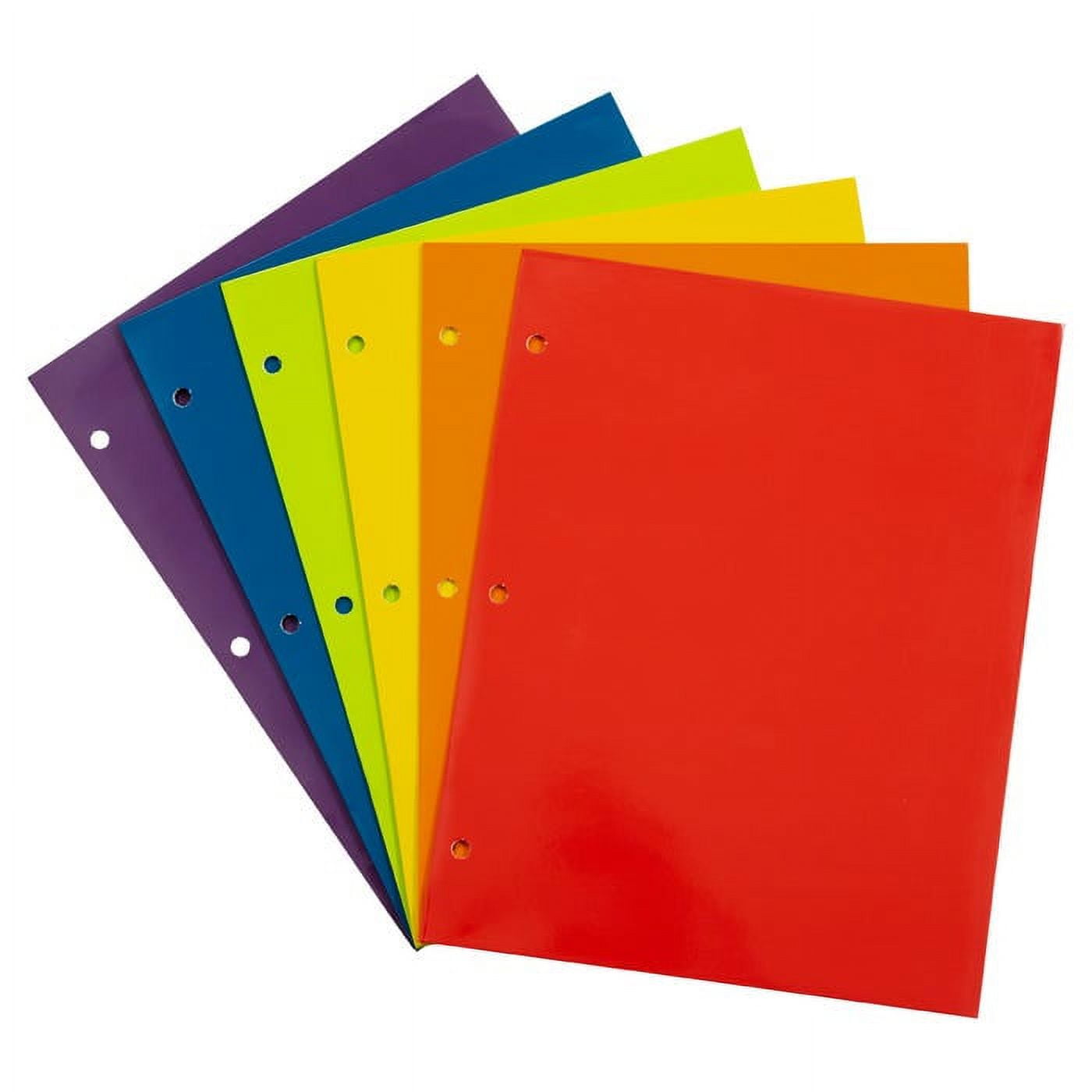 JAM Paper Glossy 3 Hole Punch Folders, Multicolor, 6 per Pack - Walmart.com