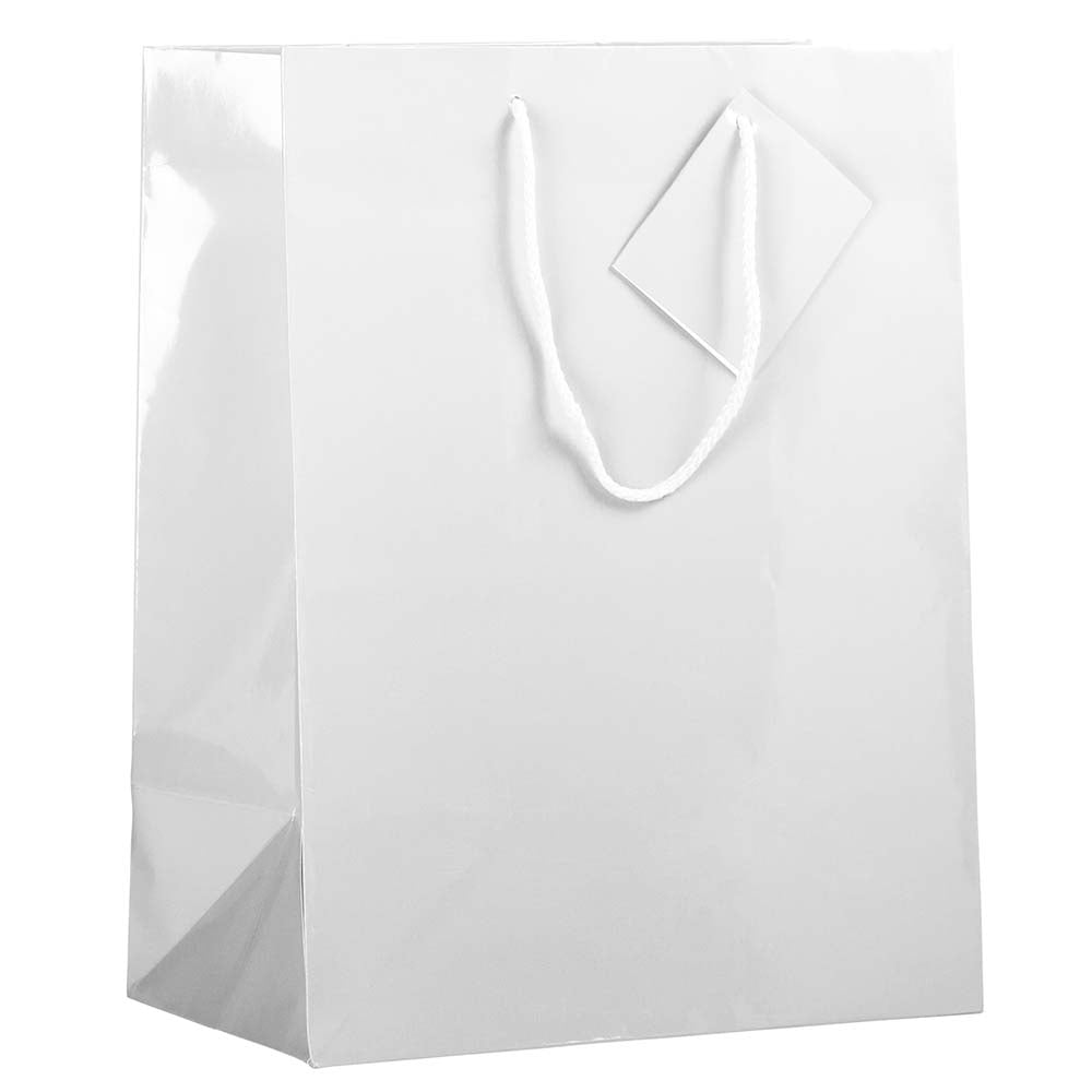 JAM Paper Glossy Gift Bags, 10 x 13 x 5, White, 6/Pack, Large - Walmart.com