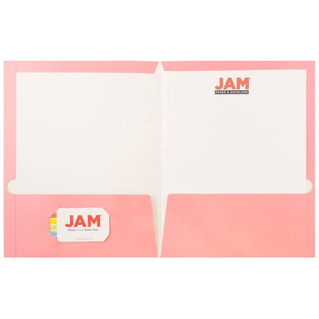 JAM Paper Glossy Two Pocket Folders, Baby Pink, 25 per Pack - Walmart.com