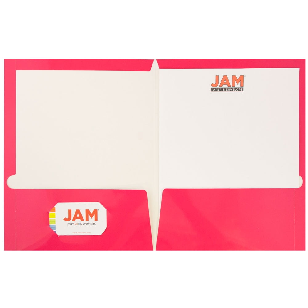 JAM Paper Glossy Two Pocket Folders, Fuchsia Pink, 25 per Pack ...