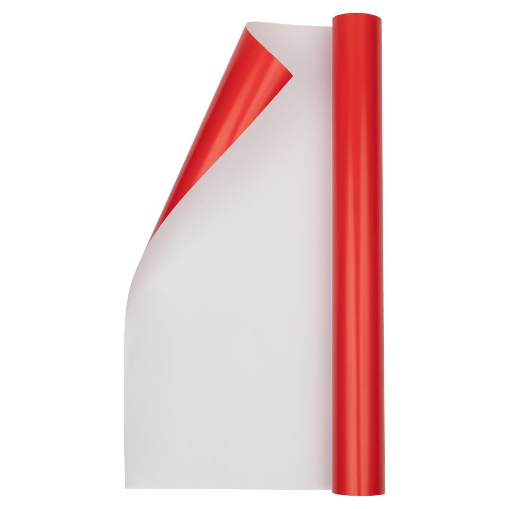 JAM Paper Glossy Wrapping Paper, 26.3 sq ft (17 in x 18 ft), Glossy Red ...