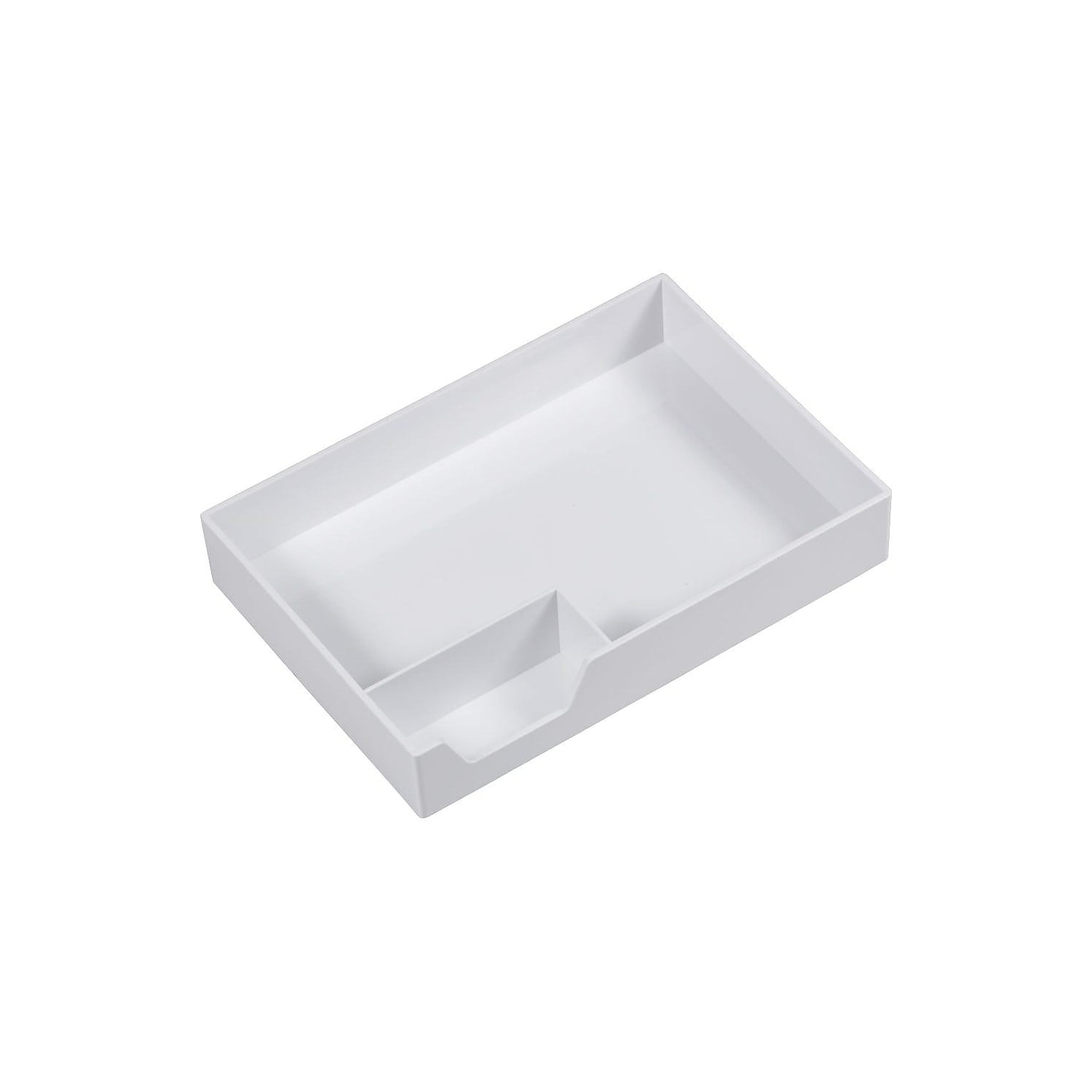 JAM Paper Half Desk Stackable Front Loading Letter Tray White Plastic ...