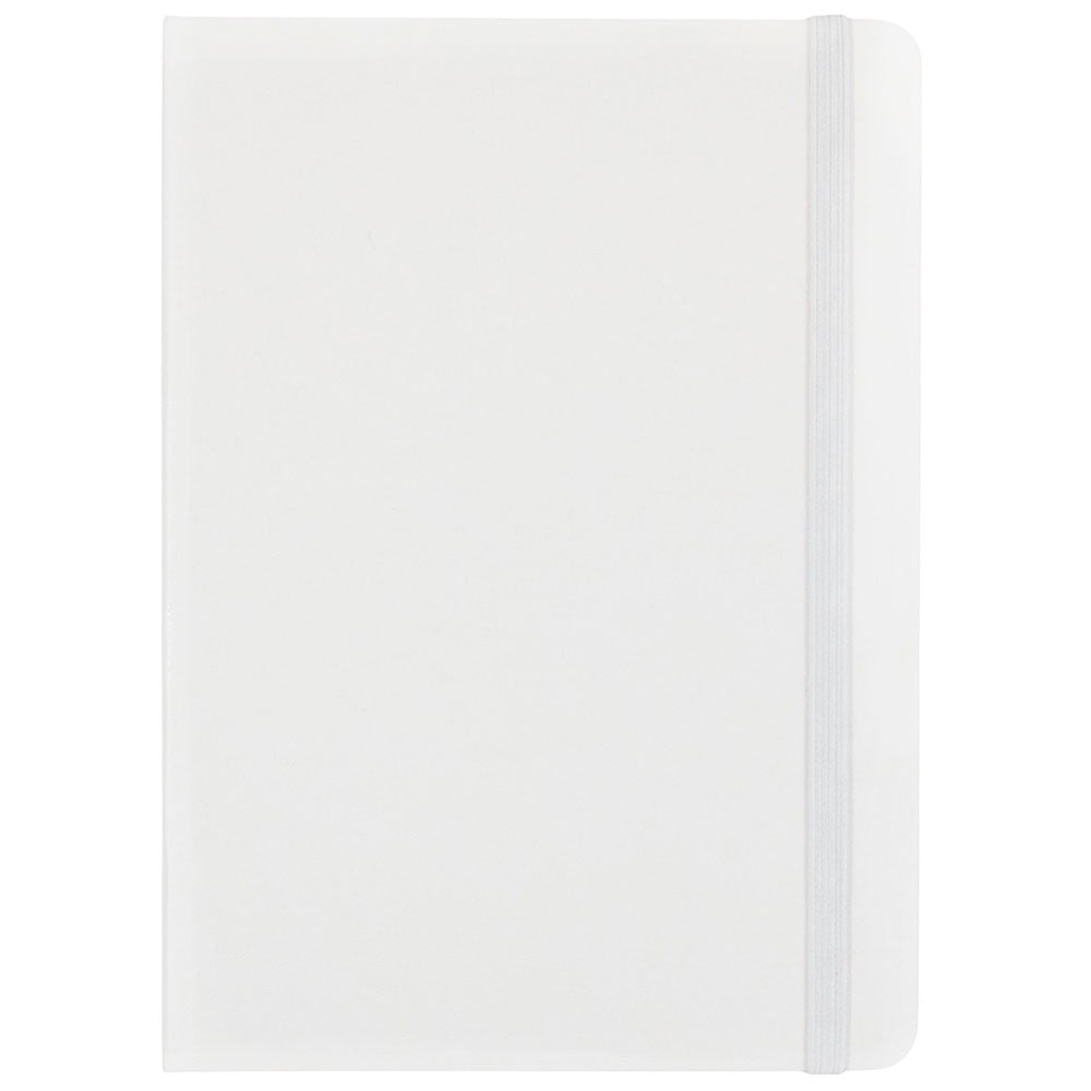 JAM Paper Hardcover Notebook with Elastic Band, 1/Pack, White, Medium ...