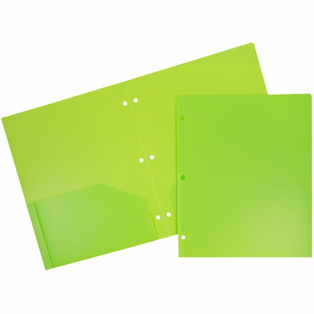 JAM Paper Heavy Duty Plastic 3 Hole Punch School Folders with Pockets ...