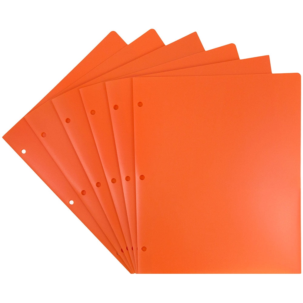 JAM Paper Heavy Duty Plastic 3 Hole Punch School Folders with Pockets ...