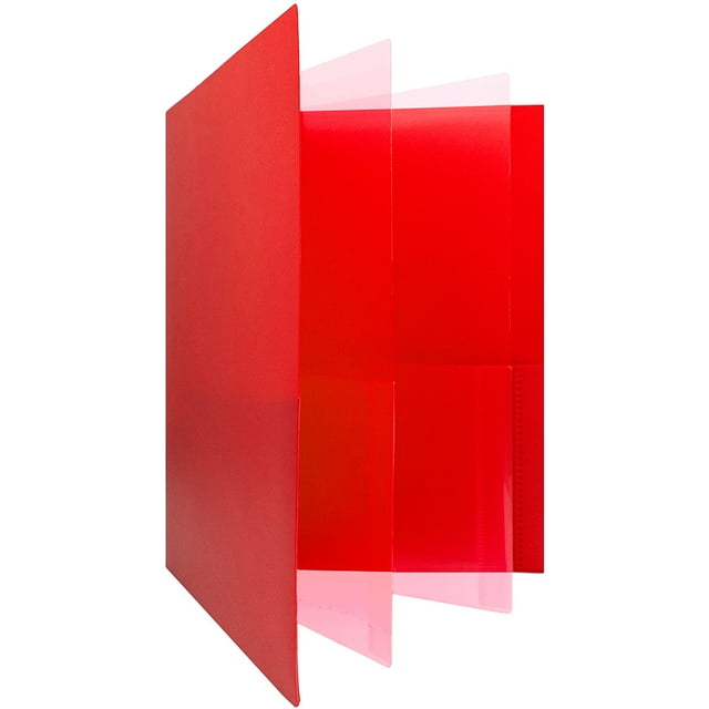 JAM Paper Heavy Duty Plastic Multi Pocket Folders, 6 Pocket, Red, 72 ...