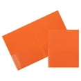 JAM Paper Heavy Duty Plastic Two Pocket Presentation Folders, Orange ...