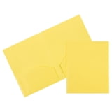 JAM Paper Heavy Duty Plastic Two Pocket Presentation Folders, Yellow ...