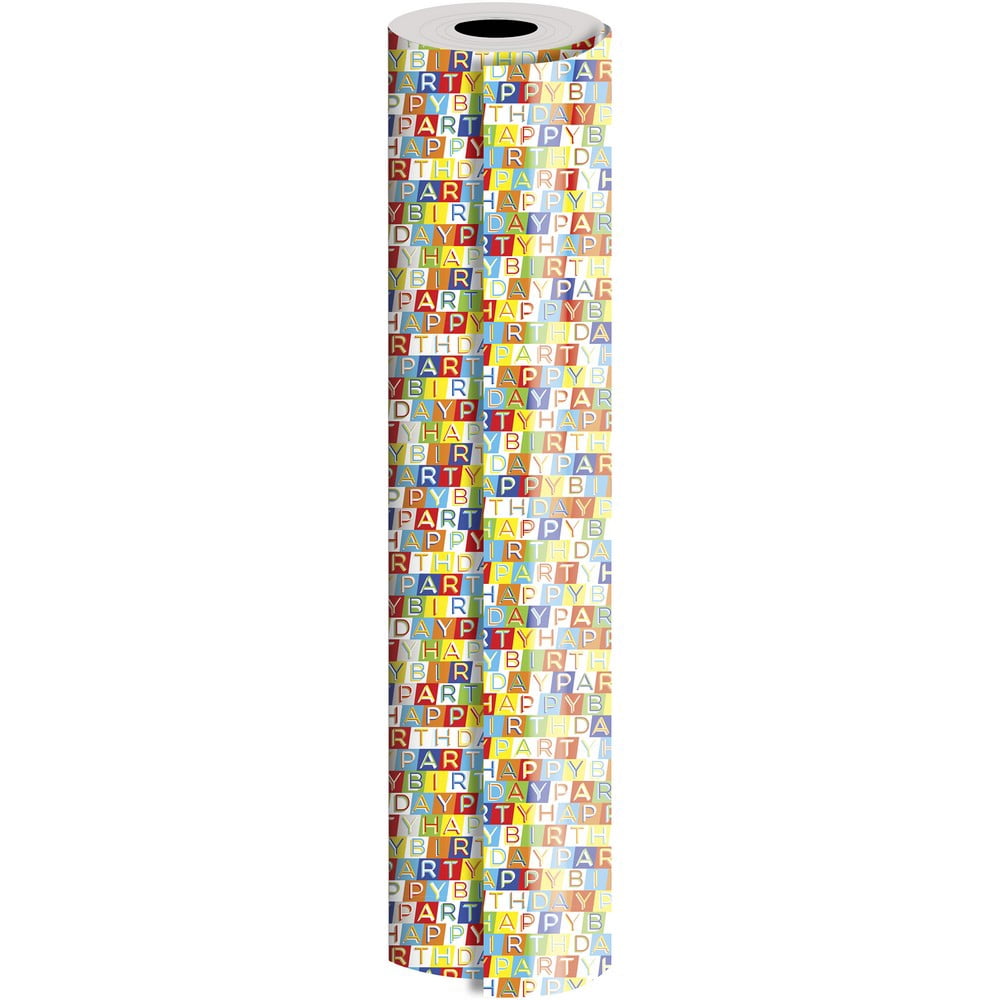 JAM Paper Industrial Bulk Wrapping Paper, 1/Pack, Glitter Birthday Gift ...