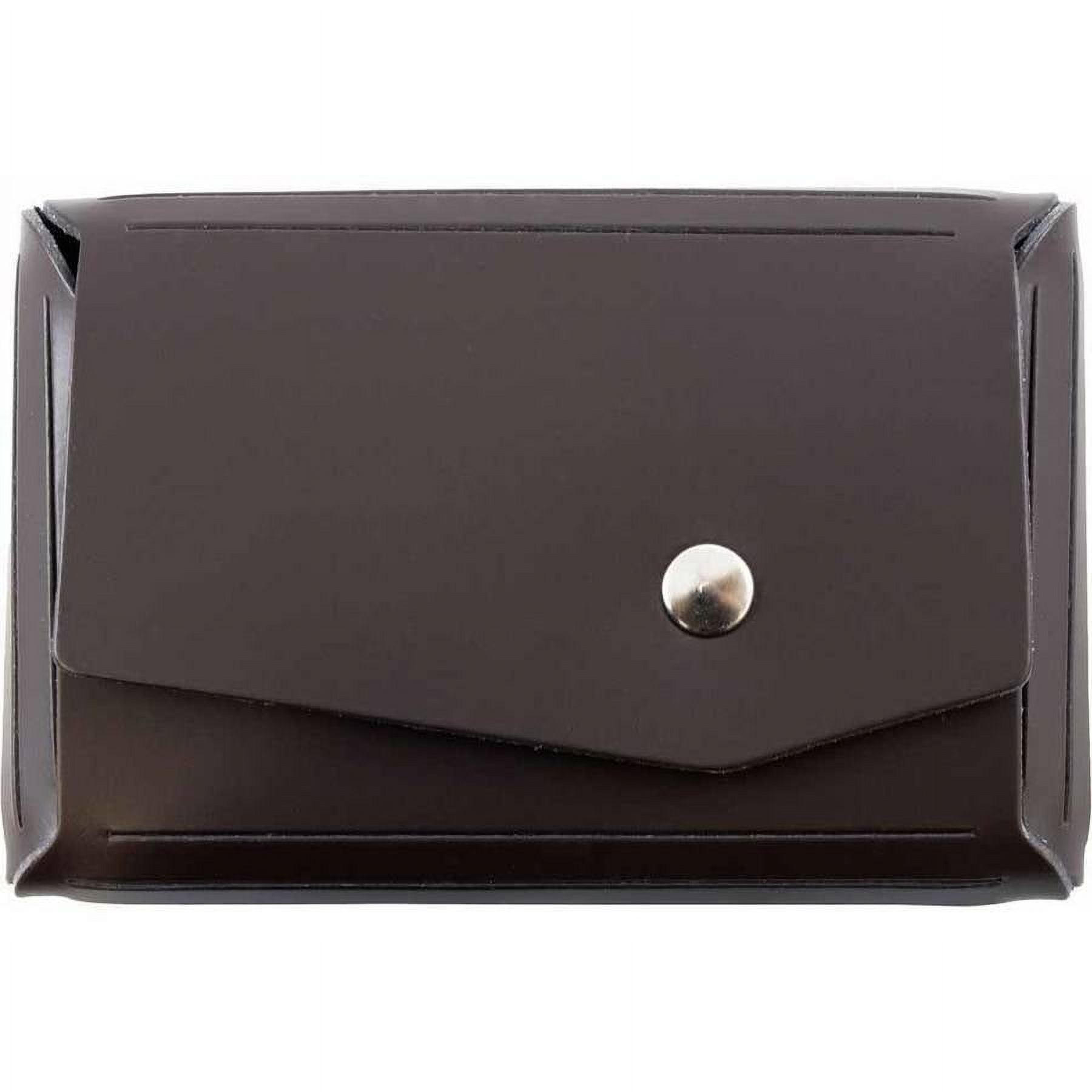 JAM Paper Italian Leather Snap Business Card Cases with Angular Flap ...