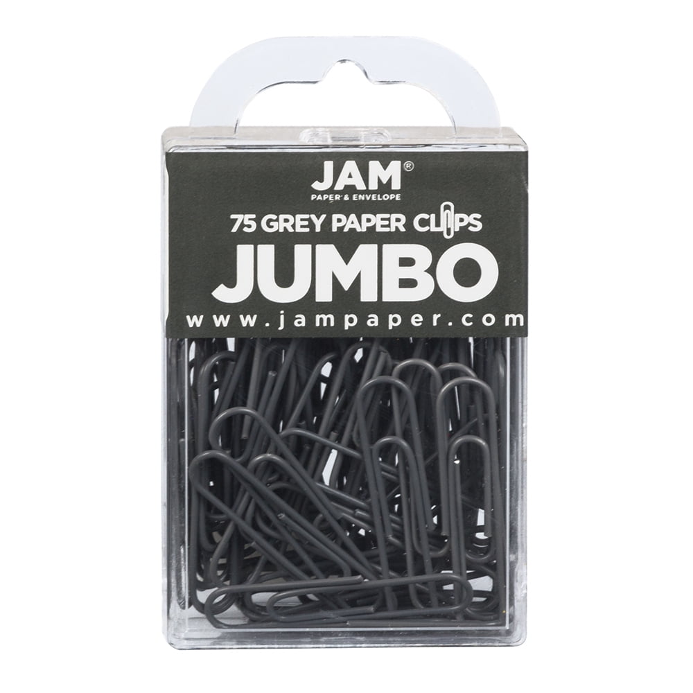 JAM Paper Jumbo Paper Clips, Gray, 75/Pack, Large - Walmart.com