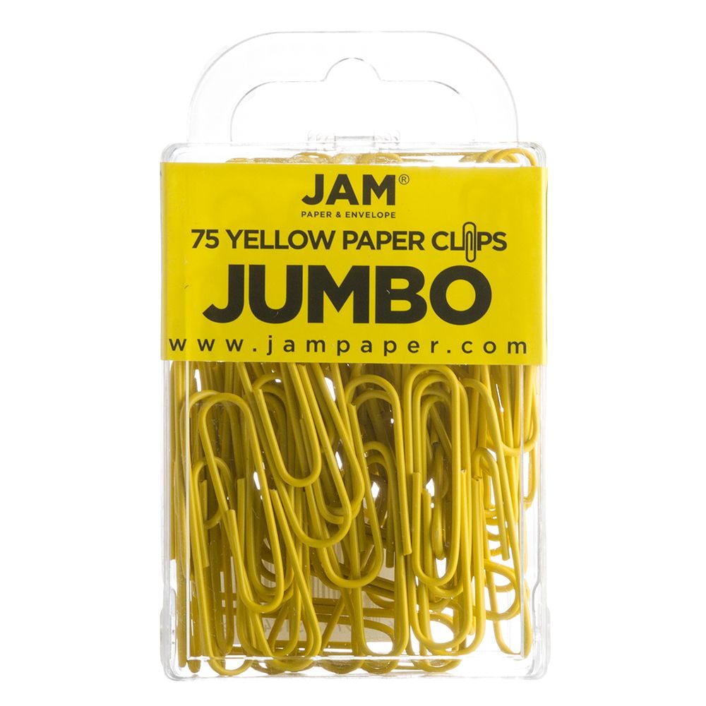 JAM Paper Jumbo Paper Clips, Yellow, 75/Pack, Large - Walmart.com