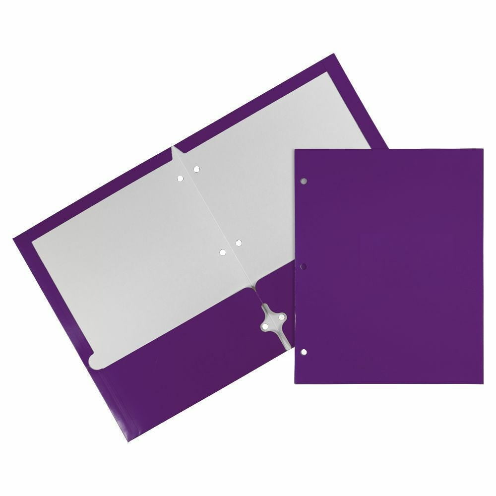 JAM Paper Laminated Two Pocket Glossy 3 Hole Punch School Folders ...