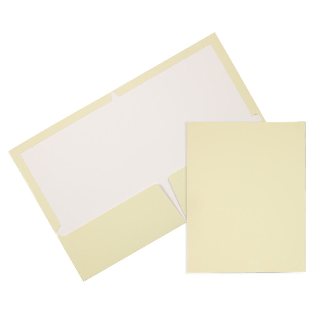 JAM Paper Laminated Two Pocket Glossy Folders, Ivory, 3/Pack - Walmart.com