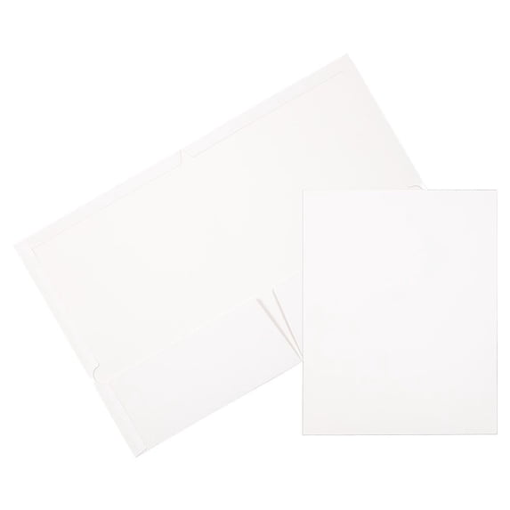 JAM Paper Laminated Two Pocket Glossy Folders, White, 3/Pack - Walmart.com