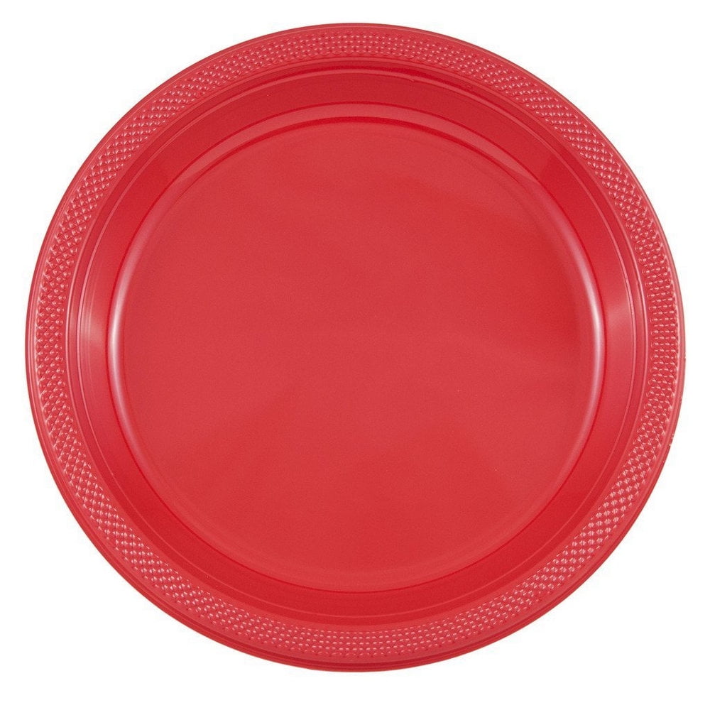 JAM Paper Large Plastic Plates, Red, 10.25", 20 per Pack - Walmart.com