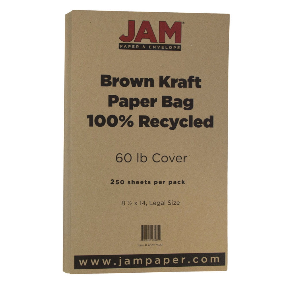 JAM Paper Legal Cardstock, 8 1/2 x 14, 65lb, Brown Kraft, 250 per Pack ...