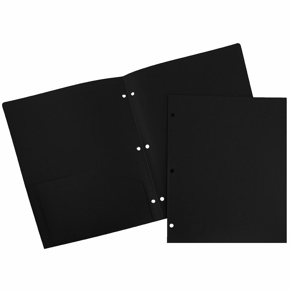 JAM Paper Letter Size 2-Pockets Pocket Folders, Black, 3 Count ...