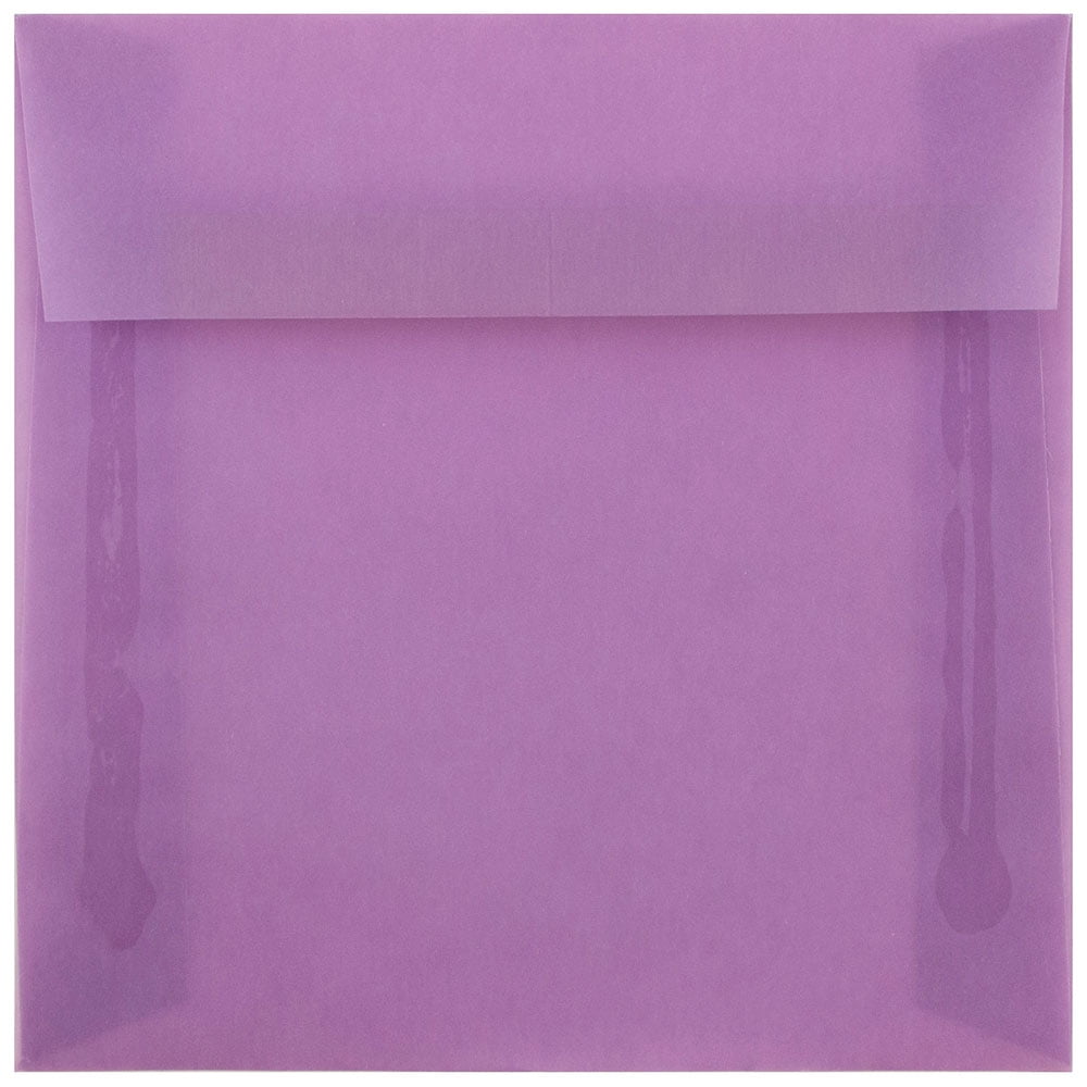 JAM Paper Lilac Purple 6.5x6.5 Translucent Envelopes, 250 per Pack ...