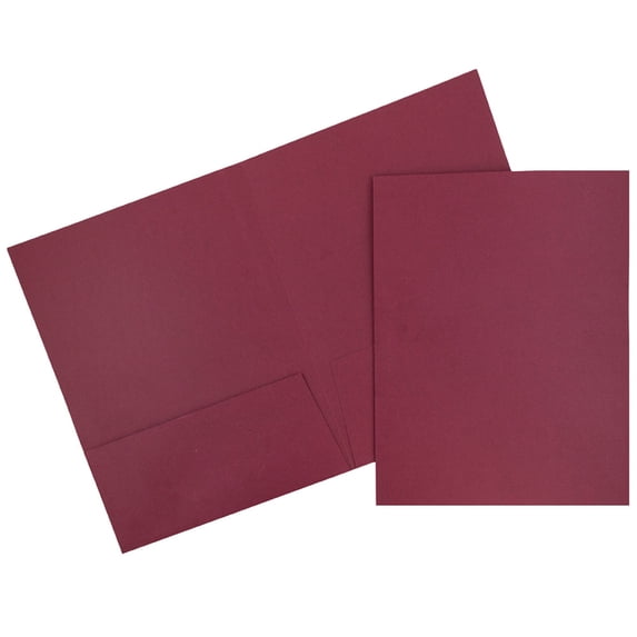 JAM Paper Linen Two Pocket Folders, Burgundy Red, 9 x 12, 25/Pack ...
