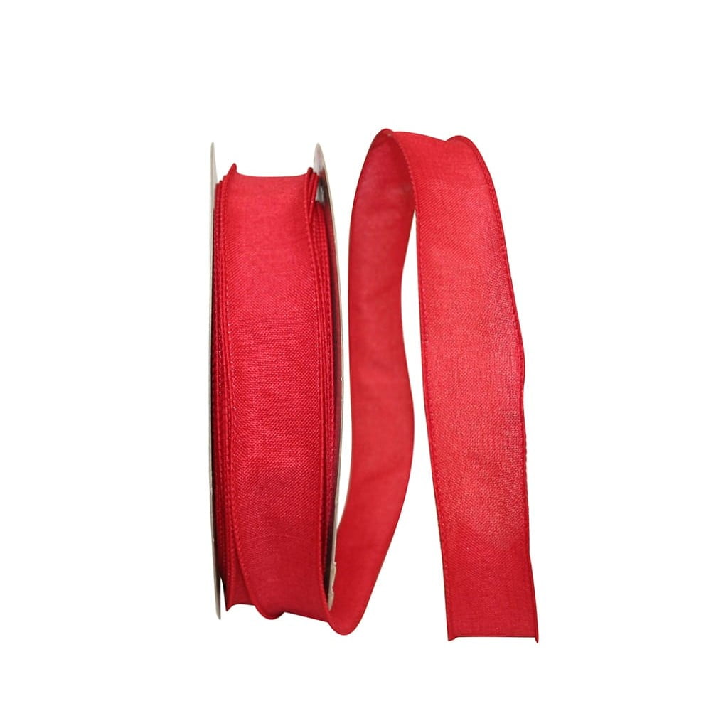 JAM Paper Linen Wired Ribbon, 1.5 In x 50 Yards, 2/Pack, Red - Walmart.com