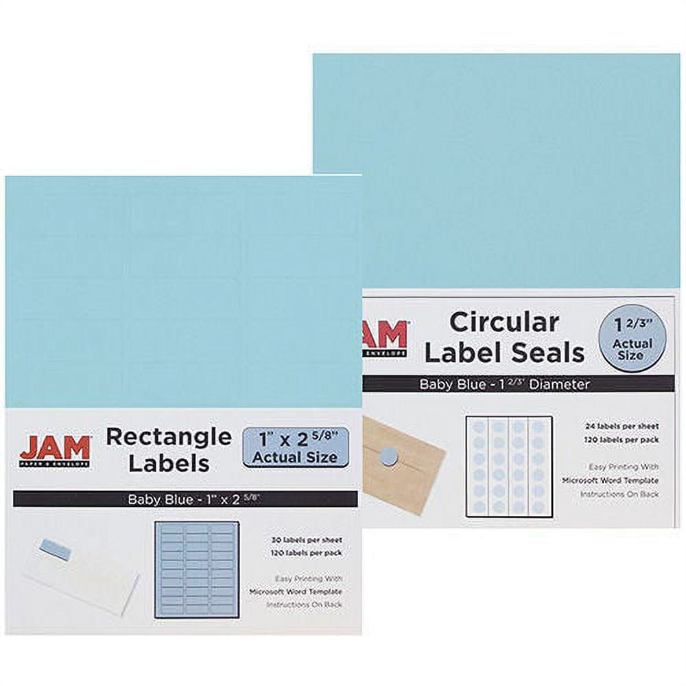 JAM Paper Mailing Labels, Combo Set, 1 x 2 5/8 Rectangle & 1 2/3 ...