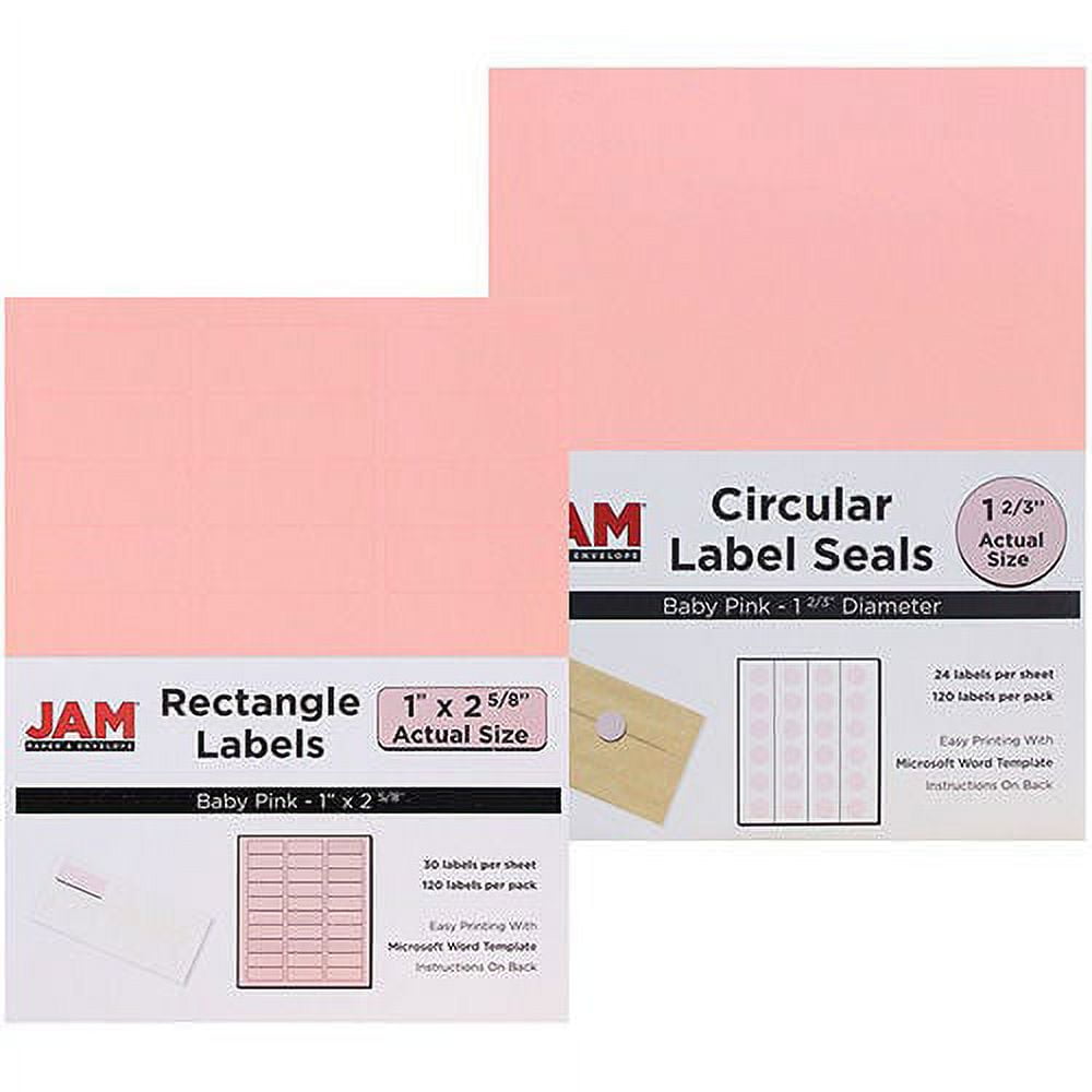 JAM Paper Mailing Labels, Combo Set, 1 x 2 5/8 Rectangle & 1 2/3 ...