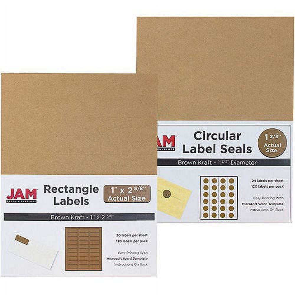 JAM Paper Mailing Labels, Combo Set, 1 x 2 5/8 Rectangle & 1 2/3 ...