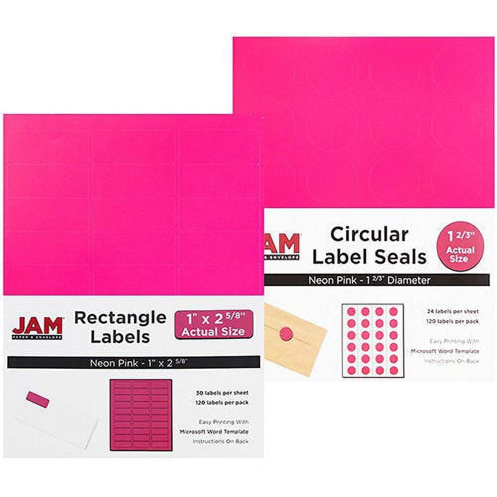 JAM Paper Mailing Labels, Combo Set, 1 x 2 5/8 Rectangle & 1 2/3 ...