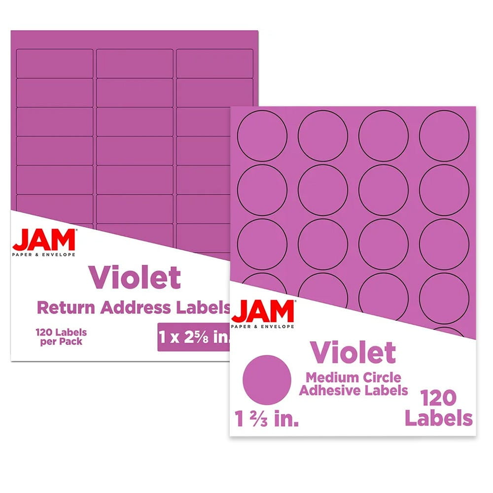 JAM Paper Mailing Labels, Combo Set, 1 x 2 5/8 Rectangle & 1 2/3 ...