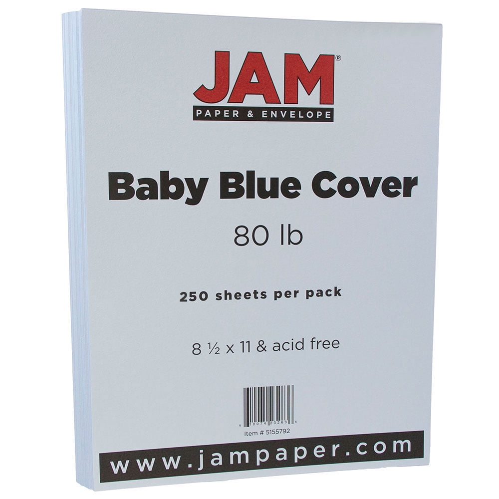 JAM Paper Matte 80lb Cardstock, 8 1/2 x 11, , Baby Blue, 250 /Ream ...