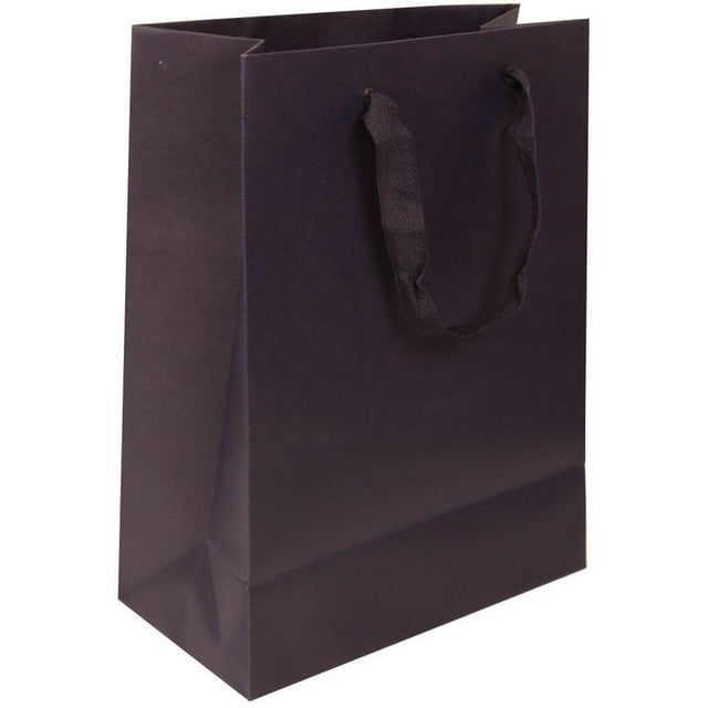 JAM Paper Matte Gift Bag, 10x13x5, Navy Blue Kraft, 1/Pack, Large ...