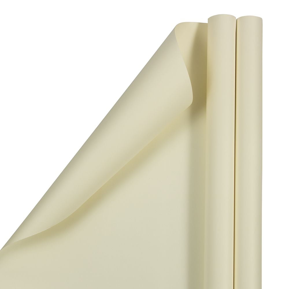 JAM Paper Matte Ivory All Occasion Gift Wrap Papers, (2 Rolls) 50 Sq ft ...