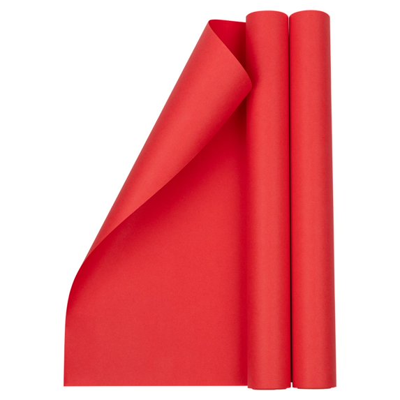 JAM Paper Matte Wrapping Paper, 52.6 Sq ft Total, Matte Red, 2 Pack ...